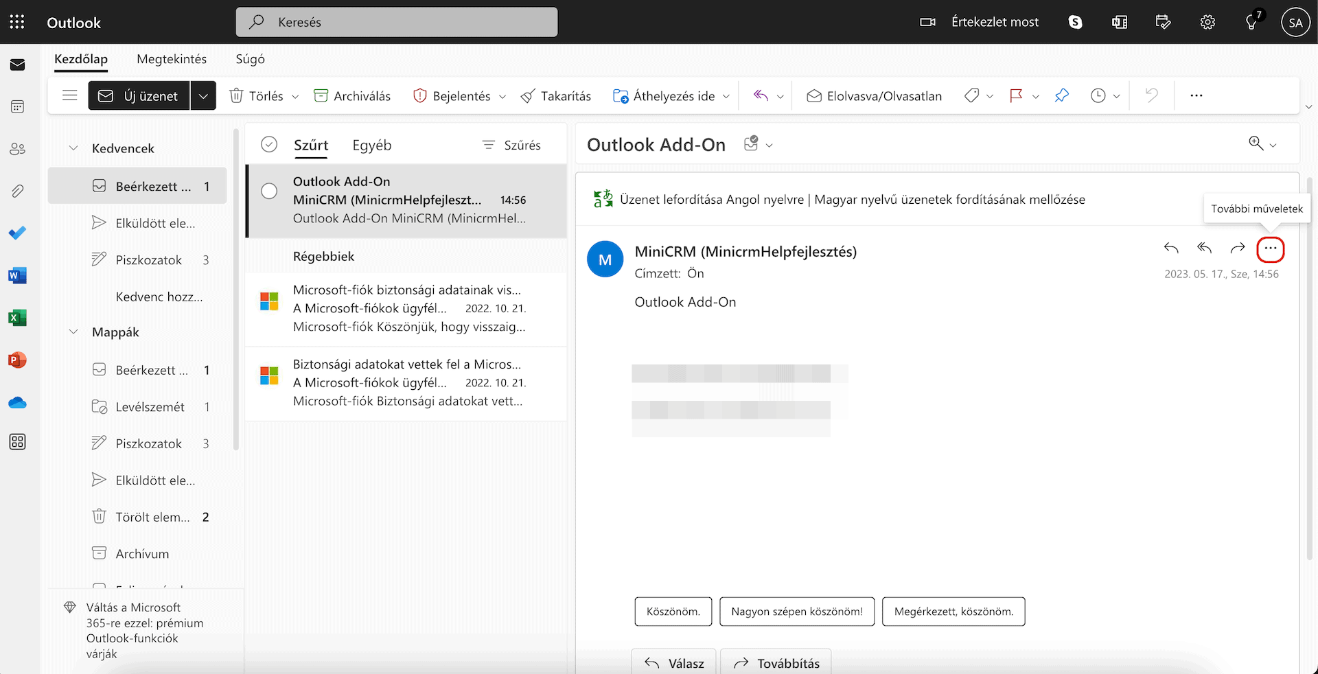 Outlook integráció - MiniCRM dokumentáció